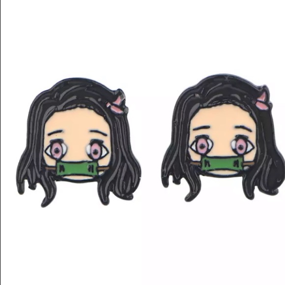 Jewelry | Demon Slayer Nezuko Earrings Anime Manga Studs | Poshmark